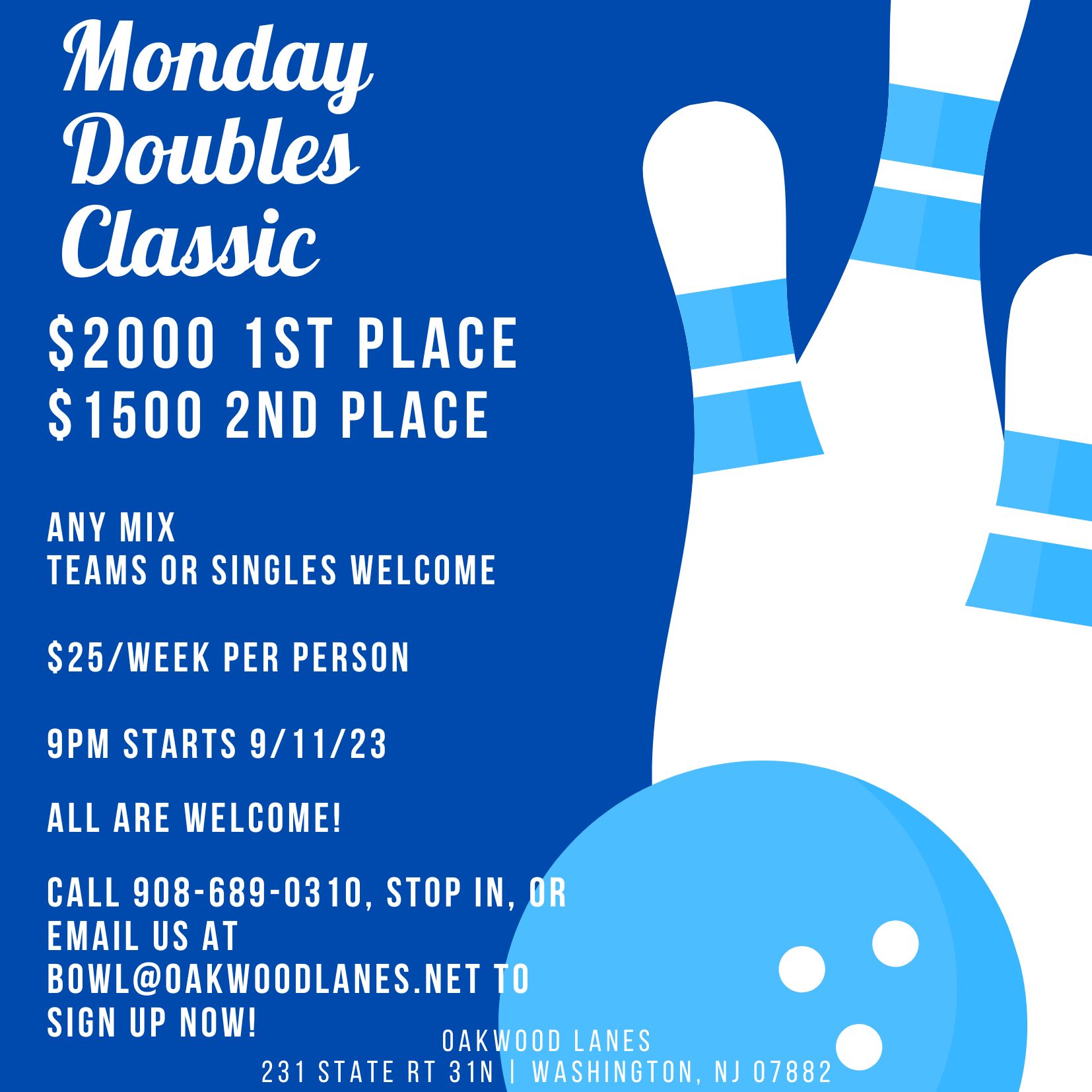 Leagues | Oakwood Lanes | Washington, NJ 07882